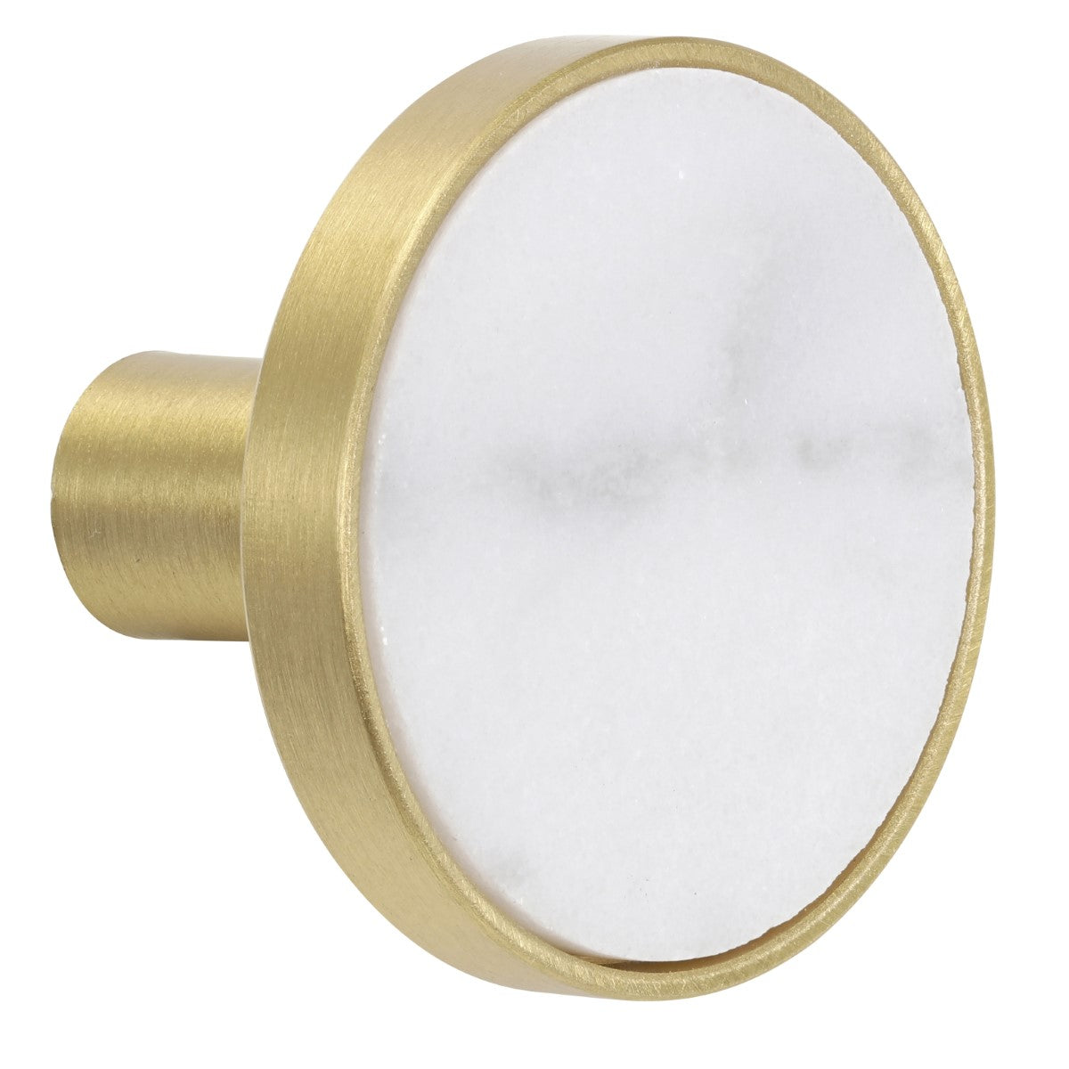 Marmor Greb/knage - hvid/messing ø32 mm – Moonlight Copenhagen